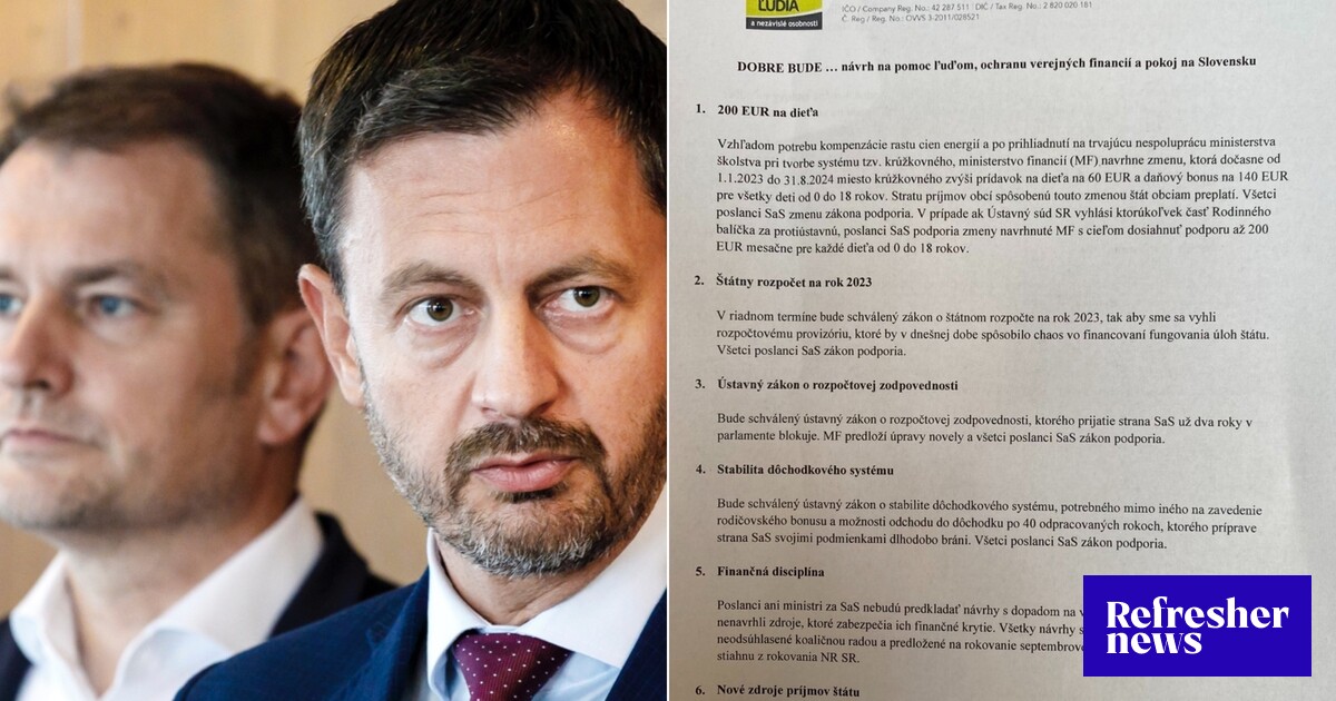 Toto je 10 návrhov, ktoré musí SaS splniť, aby Matovič odstúpil ... Toto je 10 návrhov, ktoré musí SaS splniť, aby Matovič odstúpil ...