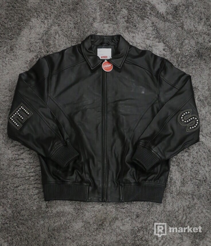 Supreme Studded 不用心 Arc Logo Leather Jacket Supreme Studded 不用心 Arc Logo Leather Jacket