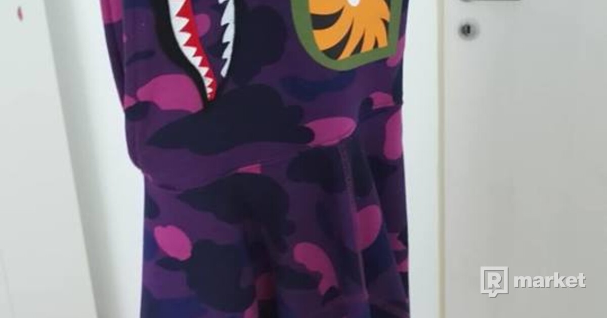 Bape Camo Shark Purple Mikina Refresher Market